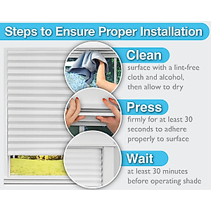 Redi Shade No Tools Original Light Filtering Pleated Paper Shade White, 36 in x 72 in, 6 Pack