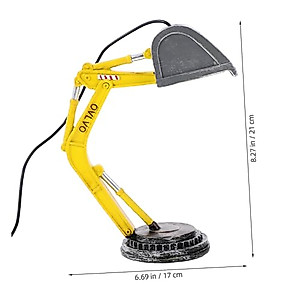 Baluue Excavator Table Lamp, Unique Night Light Excavator Shaped Industrial Design Led Light with Charging Cable Bedroom Night Light Excavator Model Night Lamp for Boys Desktop Decor