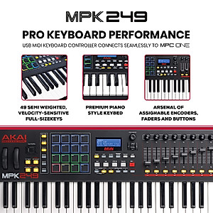 Akai Professional Beat Maker Bundle – MPC One Drum Machine/Sampler and MPK249 MIDI Keyboard Controller
