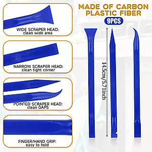 12Pack Plastic Scraper Tool Non-Scratch Carbon Fiber Plastic Scrapers Pen-Shaped Paint Scrapers Multi-Purpose Stiff Scratch Off Tool for Tight Spaces Kitchen Crevices Food Paint Cleaning