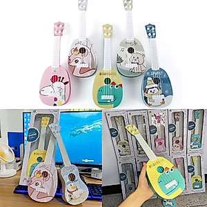 Generic 15 Inch Guitar Toy Ukulele Toy 4 Strings Early Educational Instruments Dinosaur Musical Gift Musical Instruments Toys for Kids Toddlers Year of 3+
