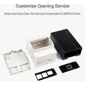 Raspberry Pi 4 Case, DIN Rail ABS Case for Raspberry Pi 4, Large Inner Space, Injection Moduling