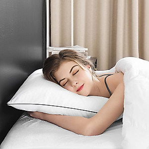 downluxe Goose Down Pillows - Hotel Collection Feather Pillows for Back, Stomach or Side Sleepers, Down Pillows King Size Set of 2 (20"x36")