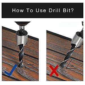 COMOWARE Countersink Drill Bits Set- 7Pcs Counter Sink Bit for Wood High Speed Steel, Woodworking Carpentry Reamer with 1 Free Hex Key Wrench