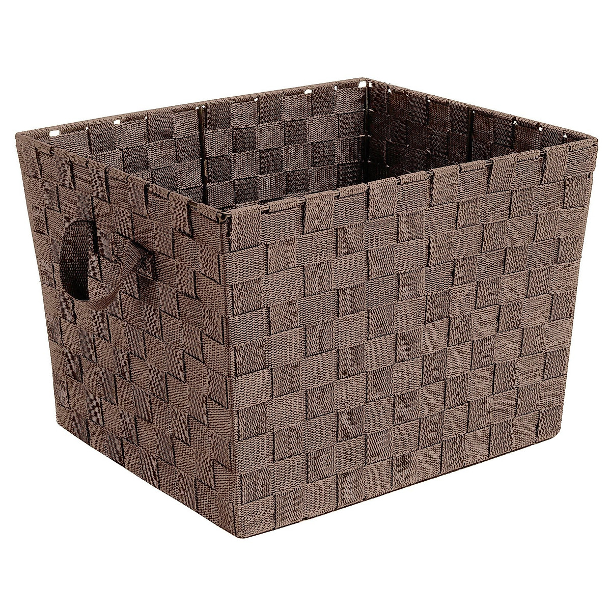 Whitmor Woven Strap Storage Tote Java Brown 13 by 15 by 10"