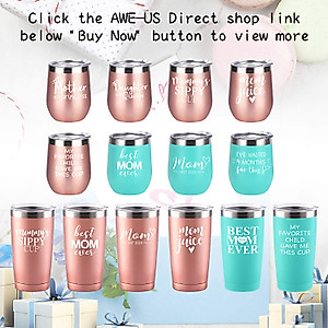 My Favorite Child Gave Me This Cup Wine Tumbler, Best Mom Dad Gifts for Parents Mom Dad Men Women Birthday Christmas Mother's or Father's Day, 12 Oz Insulated Stainless Steel Wine Tumbler, Rose Gold