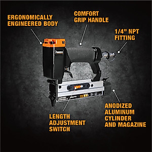 Freeman PP123 Pneumatic 23-Gauge 1" Micro Pinner Ergonomic and Lightweight Nail Gun with Safety Trigger and Pin Size Selector for Crafts, Moulding, and Picture Frames