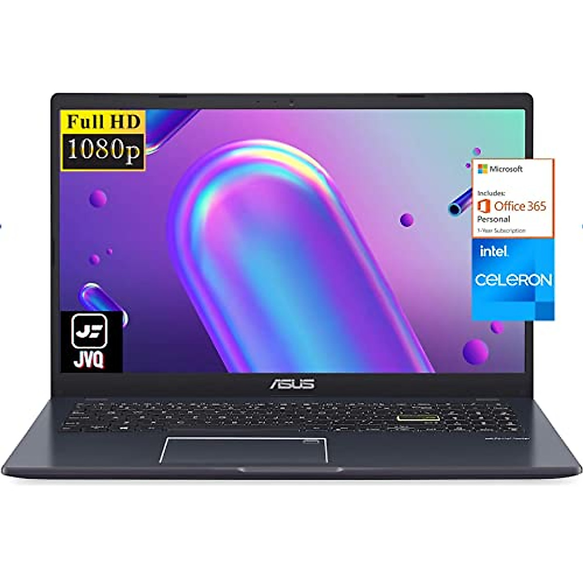 ASUS Newst Vivobook L510 Laptop, 15.6" FHD Display, Intel Celeron N4020(up to 2.8GHz), 4GB RAM, 256GB Storage, 1-Year Office 365, Backlit Keyboard, HDMI, USB-C, WiFi, Webcam, Windows, JVQ MP