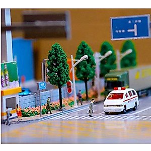 NW 55pcs Mixed Model Trees Model Train Scenery Architecture Trees Model Scenery with No Stands Street View Model Scale for Model Building Dollhouse Decoration (55pcs All Green（1.57-3.54inch）)