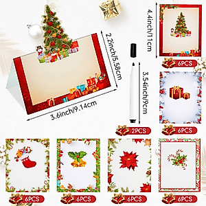 36 Pieces Christmas Place Cards for Table Holiday Name Cards Rustic Table Name Cards Christmas Place Card Holders Colorful Birthday Place Cards for Christmas Holiday Dinner Party (Elegant Style)