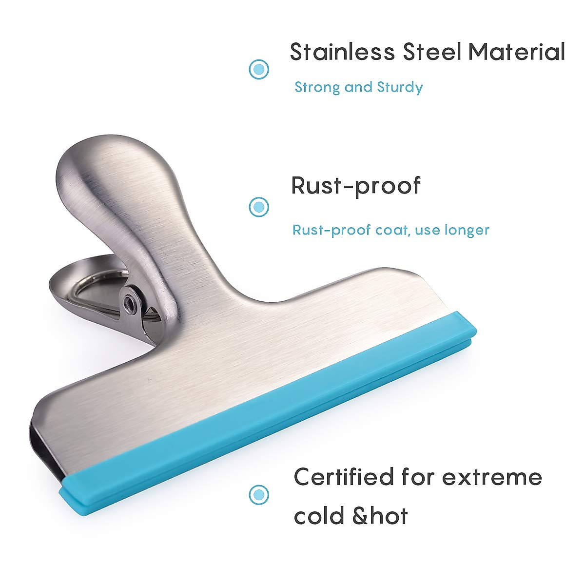 HOUSE AGAIN 12 Pack Chip Bag Clips Covered with Silicone - NO More Sharp Edges - Color Coded for Food Bags - Air Tight Seal, Heavy Duty, 3 Inches Wide