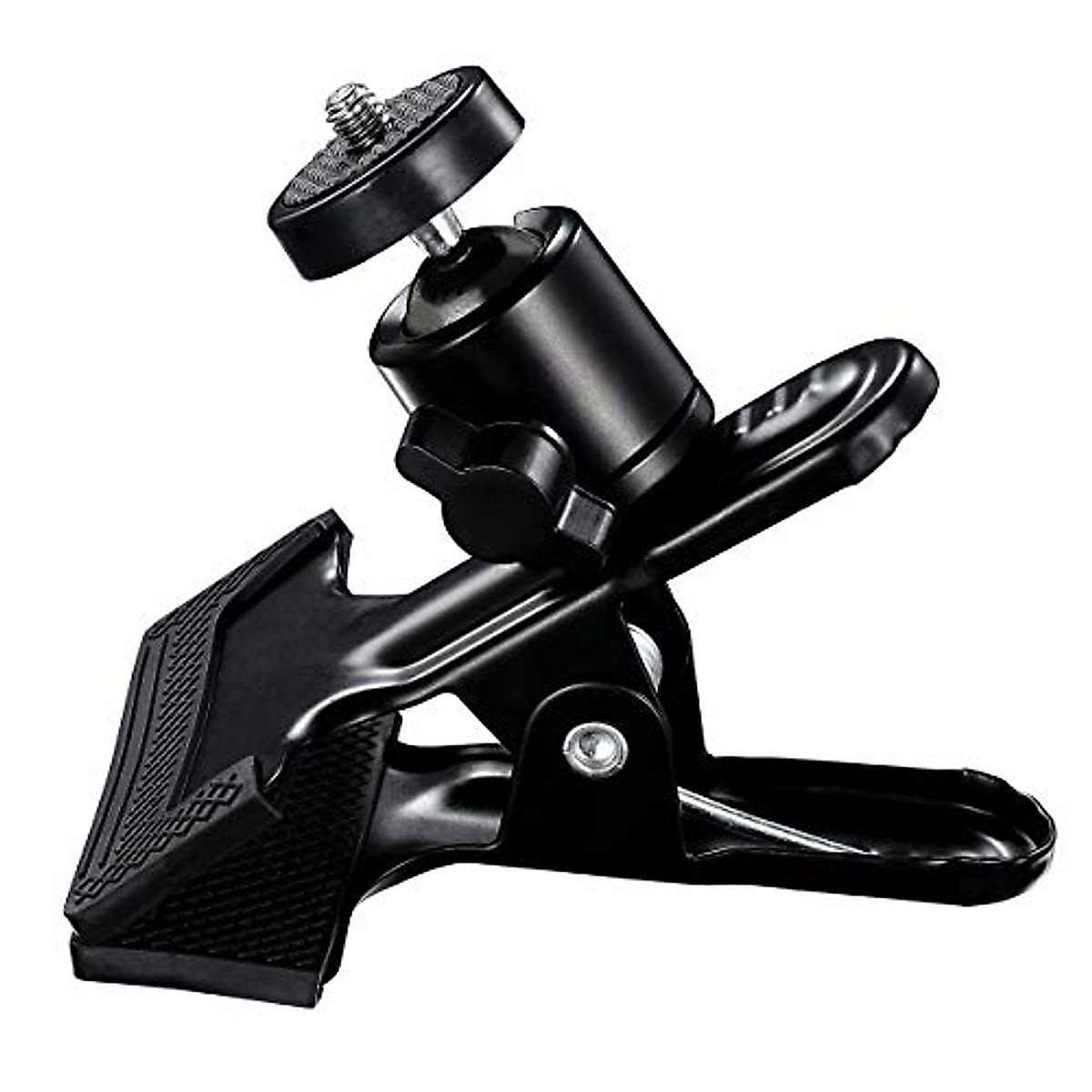 SUPON Multi-Function Tripod Camera Clip Clamp Flash Holder Mount with 360 Swivel Photography Ball-Head 1/4" Threaded Screw for Camera Tripod, SLR, DSLR, Video Cameras,Studio Backdrop Camera