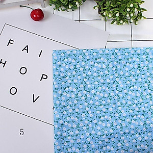 7Pcs Assorted Fat Quarter Bundle Quilt Quilting Cotton Fabric Sewing DIY Set (Blue)