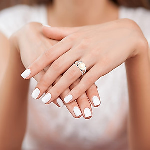 LeCalla 925 Sterling Silver Ring for Women Hypoallergenic Jewelry 9 MM Pearl Pearl Rings for Women Size - 8