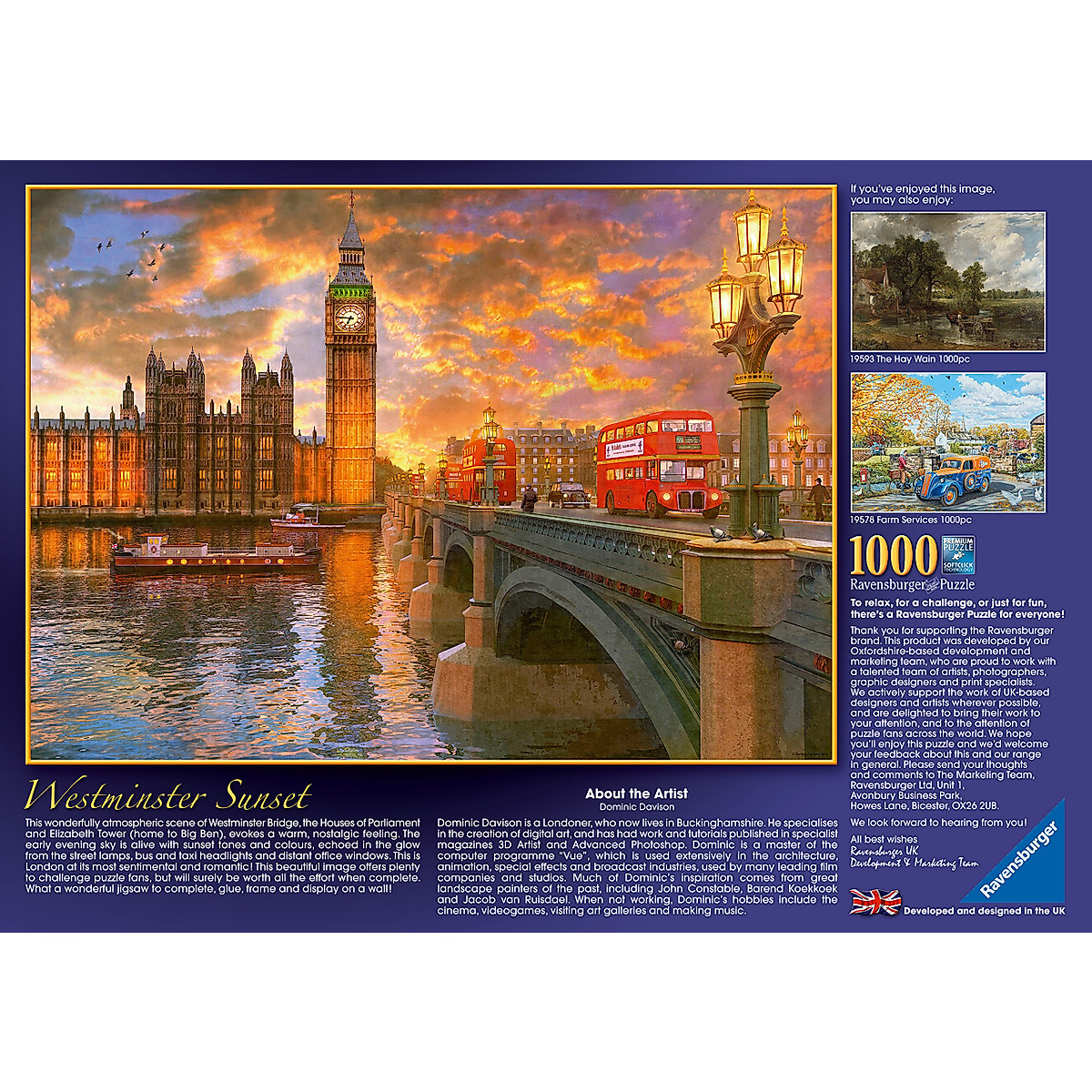 Ravensburger London - Westminster Sunset, 1000pc Jigsaw Puzzle