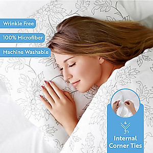 Simply Soft Duvet Cover Set Vine Patterned, Twin, Gray (SS-DUV-Vine-Twin-GR)