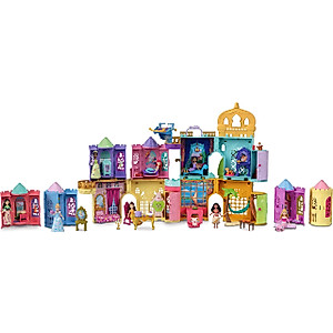 Mattel Disney Princess Tower Surprise Small Dolls & Accessories, Stacking Playsets with 4 Surprises & Friend from Disney Movies (Styles May Vary)