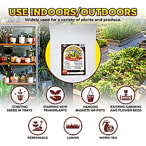 100% Pure Worm Castings Rich in Micro Nutrients - Odor Free Organic Plant Fertilizer for Indoor/Outdoor Use - Helps Reduce Soil Compaction, Improve Soil Aeration, Increase Water Retention, and More