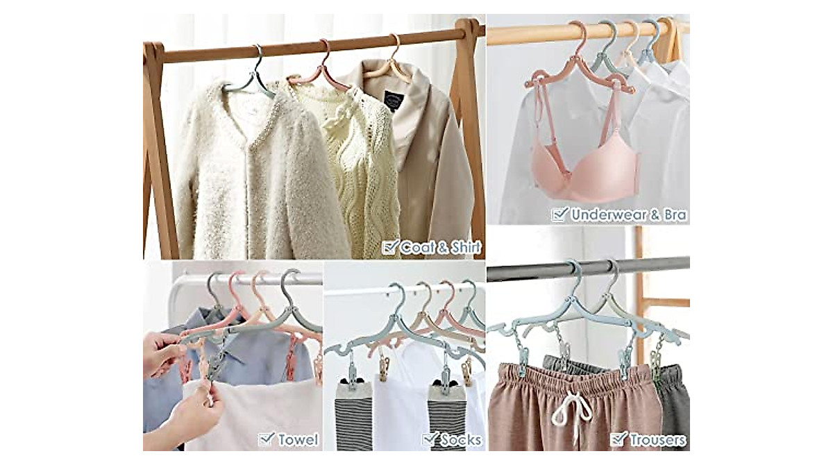 Foldable Hangers Set for Travel & Camping - 8 Pack