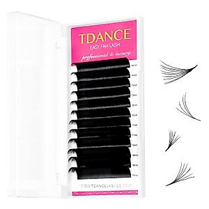 TDANCE Eyelash Extension Supplies Rapid Blooming Volume Eyelash Extensions Thickness 0.07 C Curl Mix 14-19mm Easy Fan Volume Lashes Self Fanning Individual Eyelashes Extension (C-0.07,14-19mm)