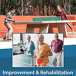 Abco Tech Table Tennis & Ping Pong Paddles and Balls Set, 4pk Table Tennis Paddles & 6 Table Tennis Balls, Ping Pong Set, Ping Pong Paddles Set of 4, Professional & Recreational Games, 2 or 4 Players