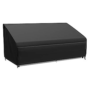 MR. COVER 3-Seater Outdoor Couch Cover Waterproof, 80 Inch Patio Furniture Cover for Sofa, Heavy Duty 600D Polyester & Double-Stitched Seams, Classic Black