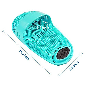 meidong Silicone Shower Foot Scrubber Personal Foot Massage and Cleaning, Non-Slip Foot Scrubber for Men and Women (1PCS Green)