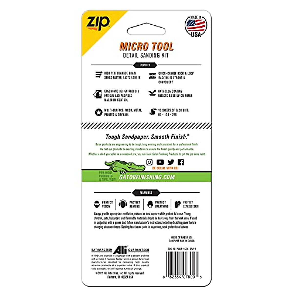 Gator MicroZip Sander Kit, Assorted Grits