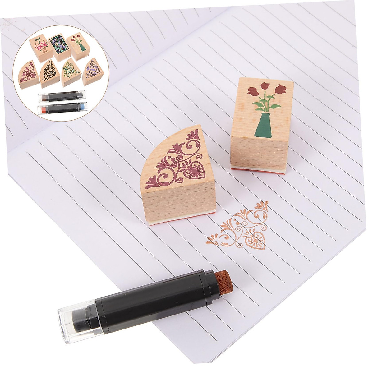 8 Pcs Lace Stamp Set Flower Stamps Flower Decoration for Scrapbook Children's DIY Supplies Classical Lace Stamps Scrapbooking DIY Stamp Stamps for Scrapbook Decor