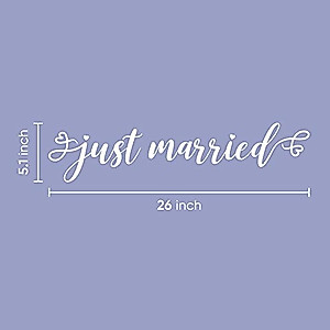Just Married Wedding Banner Car Decorations (Banner + LED Light + Decal)