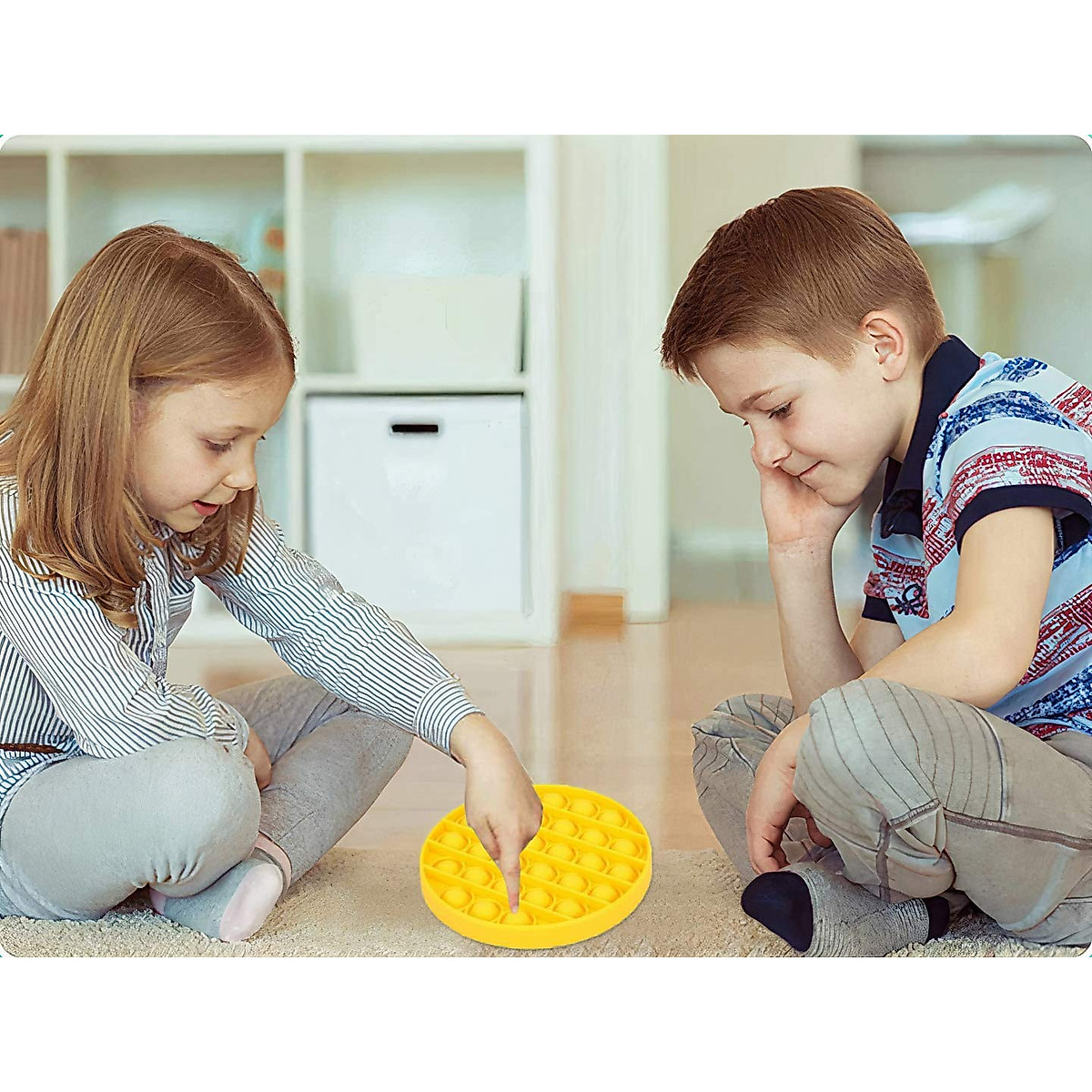 RadBizz Push Pop Bubble Fidget Sensory Toy - for Autism, Stress, Anxiety - Kids and Adults (Yellow)