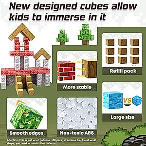 Magnetic Blocks-Build Mine Magnet World Wood Edition, Magnetic Toys for Boys & Girls Age 3-4 4-5 6-8, STEM Montessori Sensory Toys for Toddlers Gifts for 3+ Years Old Girls Boys