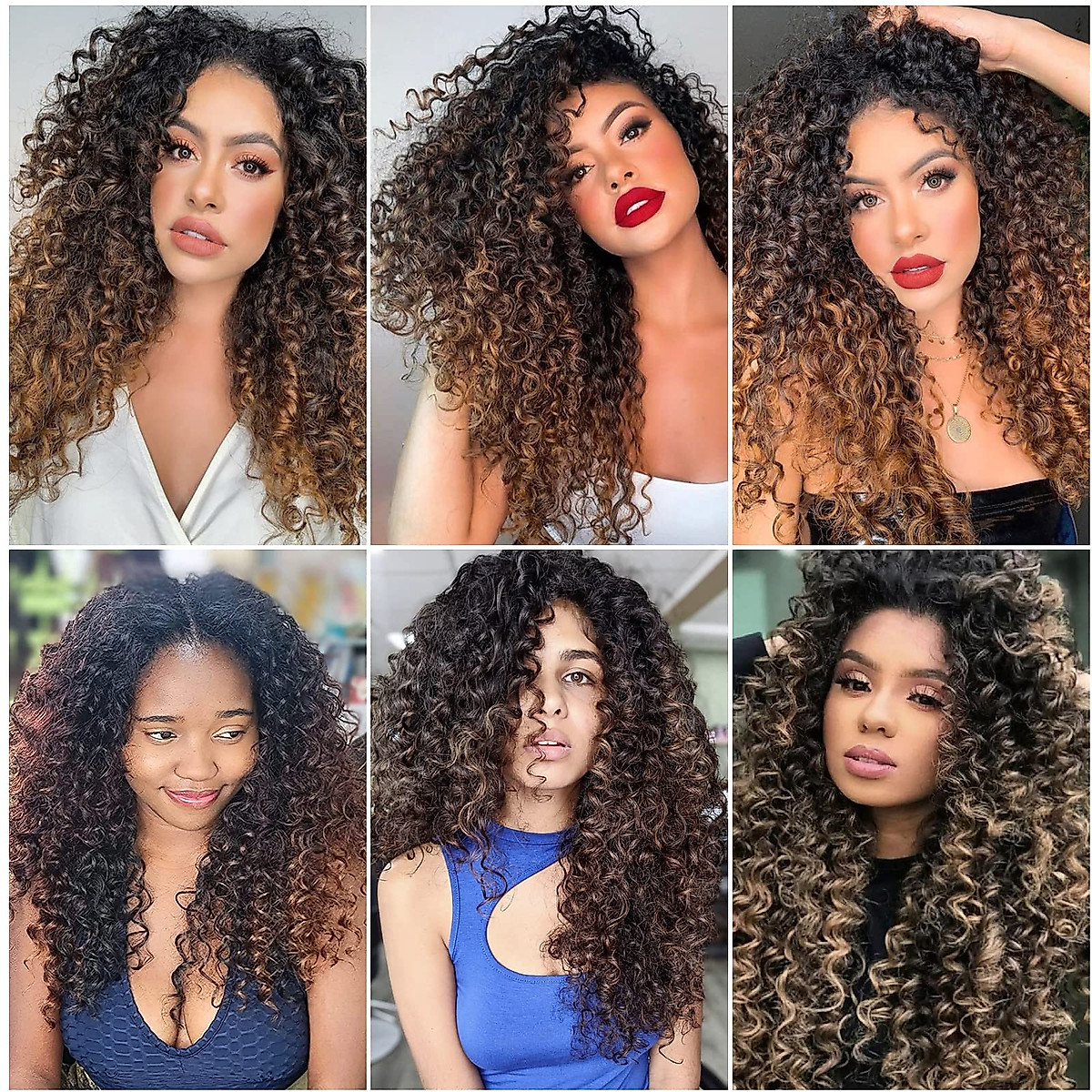 GoGo Curl Crochet hair 18inch Water Wave Crochet hair Ombre Synthetic Bohemian Crochet Braid Deep Wave Braiding hair Extensions (5Packs,1B/4/30)