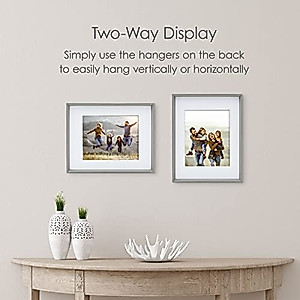 Studio Nova Picture Frame Displays 8 x 10 Photos 11 x 14 Without Mat, 11x14-Matted 8x10, Gray