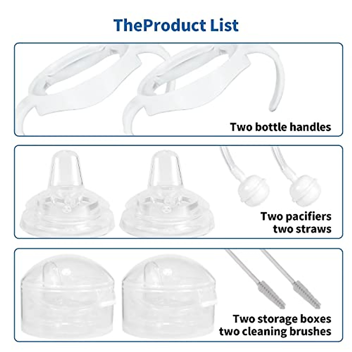 Sippy Cup Soft Spout Conversion Kit for Philips Avent Natural Baby Bottle, Bottle Handles and Weighted Straw （2 Pack）