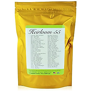 Heirloom Futures Seed Pack with 55 Varieties of Vegetable Seeds. 100% Non GMO Open Pollinated Non-Hybrid Naturally Grown Premium USA Seed Stock for All Gardeners.