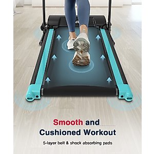 REDLIRO Electric Treadmill Foldable Exercise Walking Machince for Apartment Home/Office Jogging Compact Folding Easy Assembly 12 Preset Program 2 Wheels LCD Display