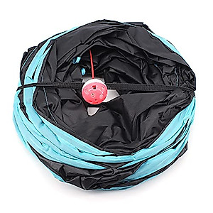 Bemodst S-Type Cat Tunnel, 2 Way/3 Way/4 Way/5 Way Collapsible S-Shape Small Animal Tubes Kitty Tunnels Interactive Maze House Toy with Storage Bag for Kitten Puppy Rabbit Guinea Pig … (5-Way)