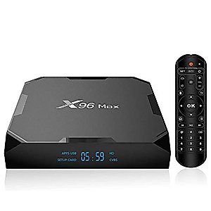 Android TV Box 9.0 TTV Box X96 Max+ Smart TV Box Amlogic S905X2 Quad Core 4GB 64GB Support USB 2.4G WiFi BT 1000M 4K Media Player Set top Box [2020 New]