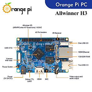 Orange Pi PC AllWinner H3 1GB Quad Core Single Board Computer Microcontroller Mini PC Run Android Ubuntu Debian (OPI PC)