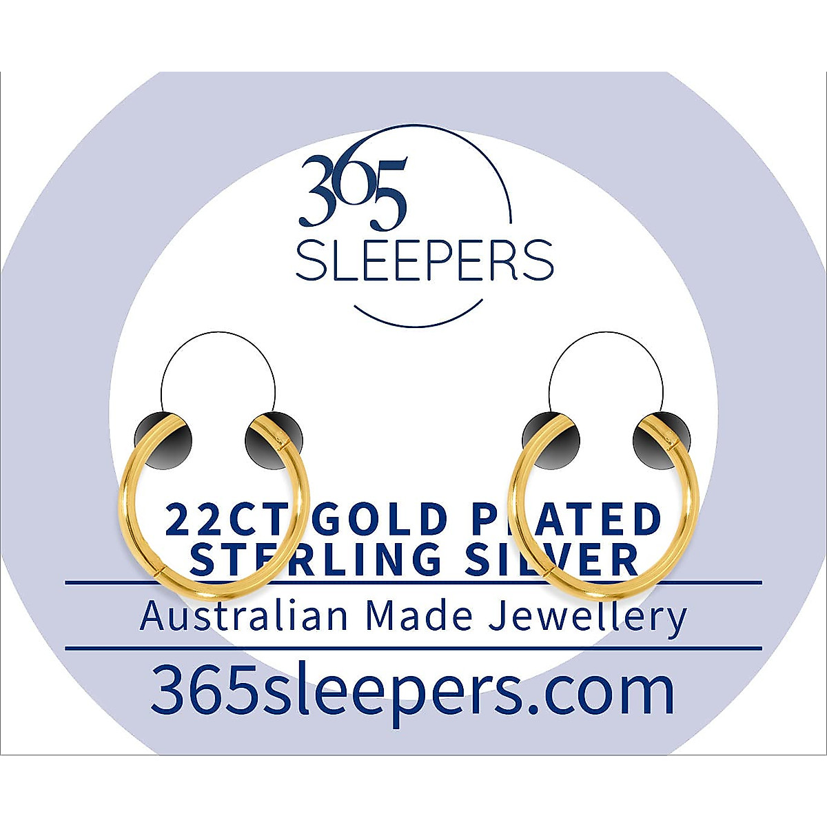 365 SLEEPERS Sterling Silver Unisex Hinged Hoop Nose Helix Tragus Lip Ring Sleeper Earrings - Hand Made In Australia - Nickel Free Hypoallergenic - 8mm - 10mm - 12mm