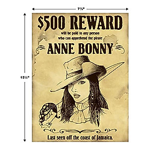 Beistle 8 Piece Pirate Wanted Sign Cutouts, 15.25", Black/Tan