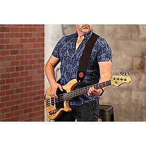 Levy's Leathers MSSC4-BLK Cotton Bass Guitar Strap, Black