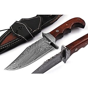 Custom Handmade Fixed Blade Damascus Knife for Hunting, Camping & Hiking Damascus Knife with Sheath for Outdoor Uses