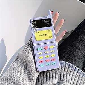 NiceKing Compatible with Samsung Galaxy Z Flip 4 5G 2022 Case Hard Plastic Frame Silicone Shockproof Cover for Samsung Z Flip 4 Purple