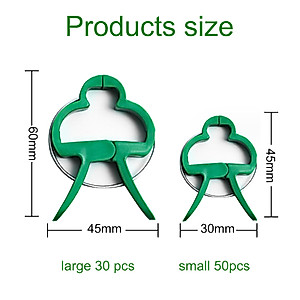 Plant Clips 80 Piece-Garden Clip Plant 2 Sizes Reusable Tomato Clip, Multipurpose Plant Vine Clips for Roses, Sturdy Cucumbers Orchid Clips Plant Support Adjustable Clips Green(30 Large + 50 Small)