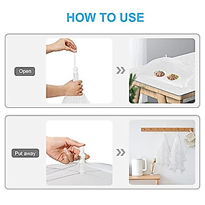 2 Pcs Extra Large Mesh Food Cover Tent（46"x20", 40"x24"）Umbrella Food Screen Covers for Outside Pop-up Mesh Reusable and Collapsible Food Nets for Parties Picnics Outdoor BBQs…