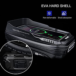 MengK Touch Screen Bike Handlebar Bag Waterproof Front Frame Top Tube Bicycle Pouch Large Capacity Cycling Front Storage Bag for 6.7in Large Screen