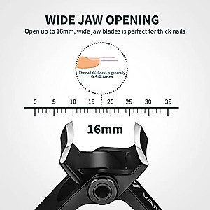 VANWIN Nail Clippers for Thick Nails, 16mm Wide Jaw Opening Oversized Toenail Clippers Cutter with Sharp Curved Blade and Nail File, Heavy Duty Stainless Steel Fingernail Clippers for Seniors Elderly