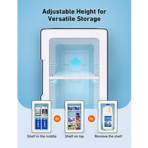 AstroAI Mini Fridge 2.0 Gen, 6 Liter/8 Cans Makeup Skincare Fridge 110V AC/ 12V DC Portable Cooler and Warmer Little Tiny Fridge for Bedroom, Beverage, Cosmetics and Christmas (Black) (Renewed)